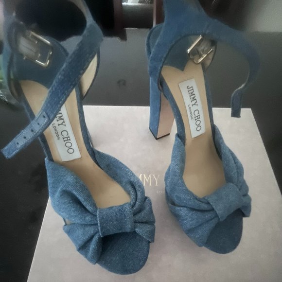Jimmy Choo | Shoes | Jimmy Choo Heloise Denim Platform Sandal | Poshmark